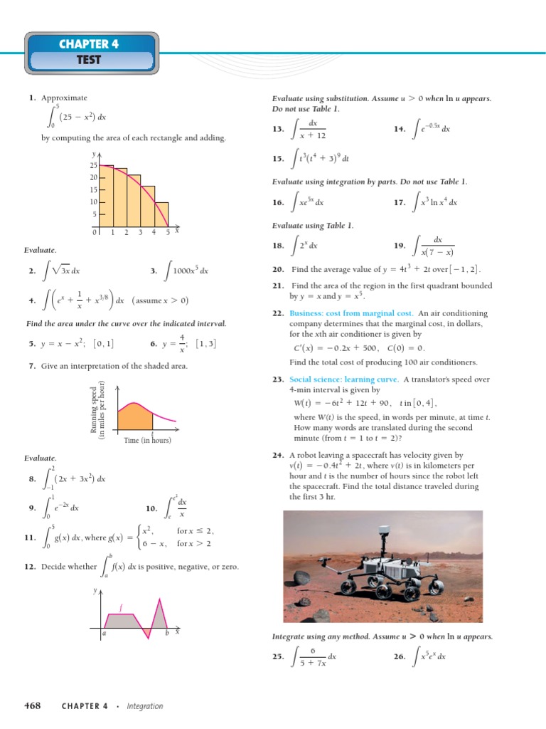 Test Chapter 4 Pdf Integral Mathematical Analysis 2247