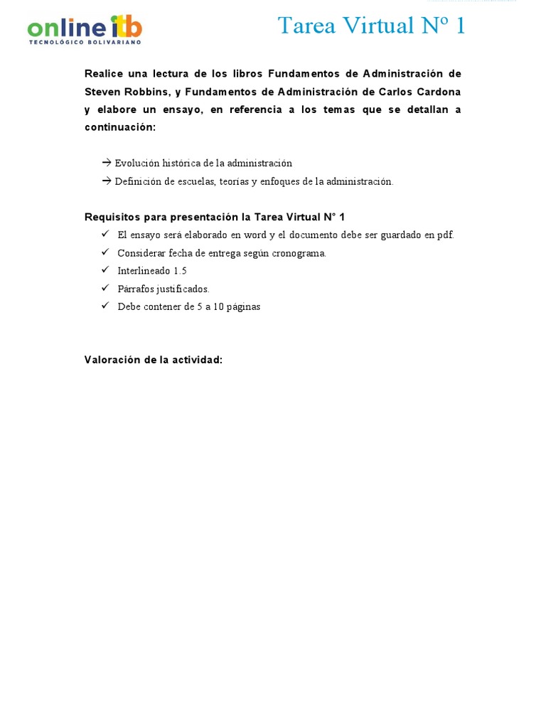 Tae - Das Unidad I Tarea Virtual 1 | PDF | Division de trabajo | Comportamiento