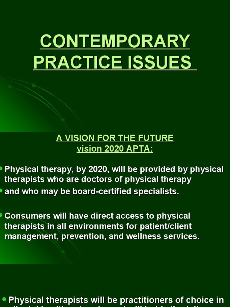 Contemporary Practices | PDF | Physical Therapy | Health Sciences