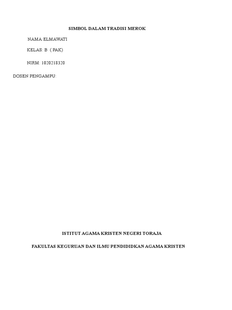 Simbol Dalam Tradisi Merok | PDF