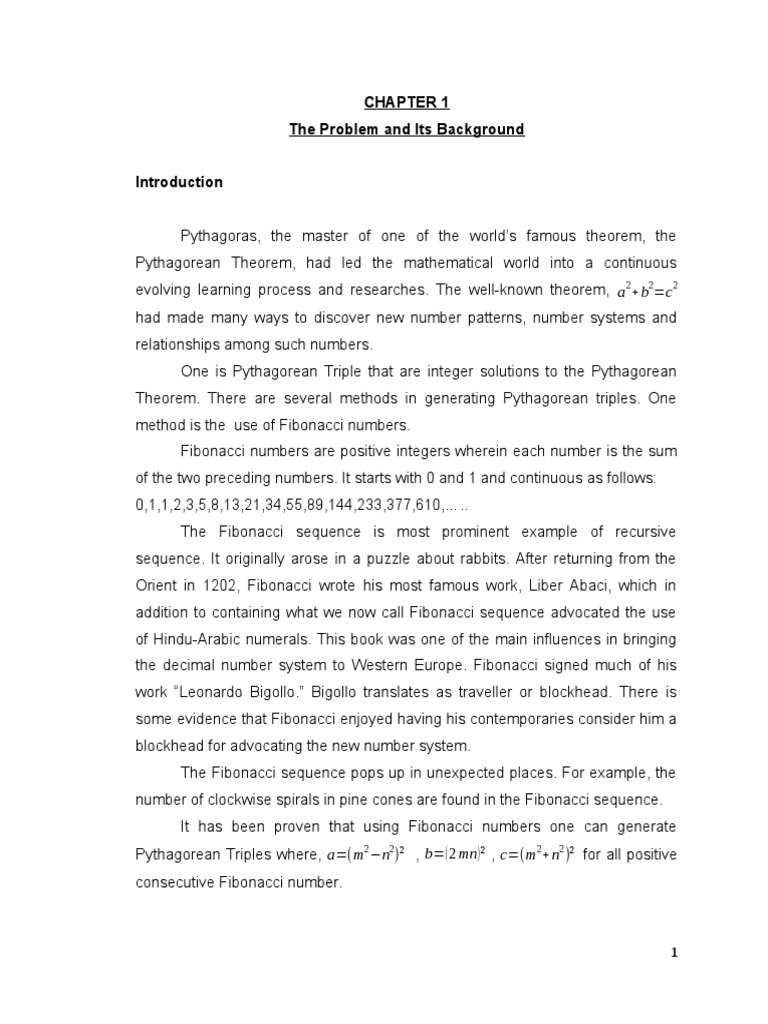 Primitive Pythagorean Quadruple Using Consecutive Fibonacci Numbers | PDF | Numbers | Number Theory