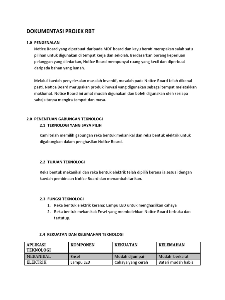 Dokumentasi Projek RBT | PDF