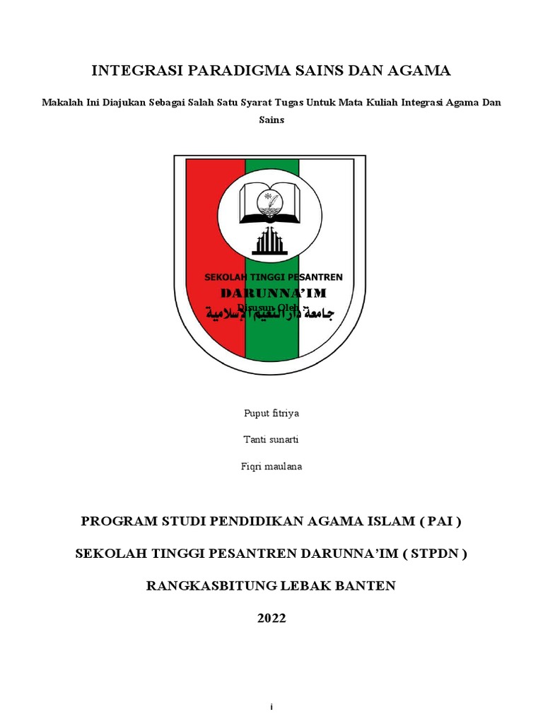 (Cover) INTEGRASI PARADIGMA SAINS DAN AGAMA | PDF