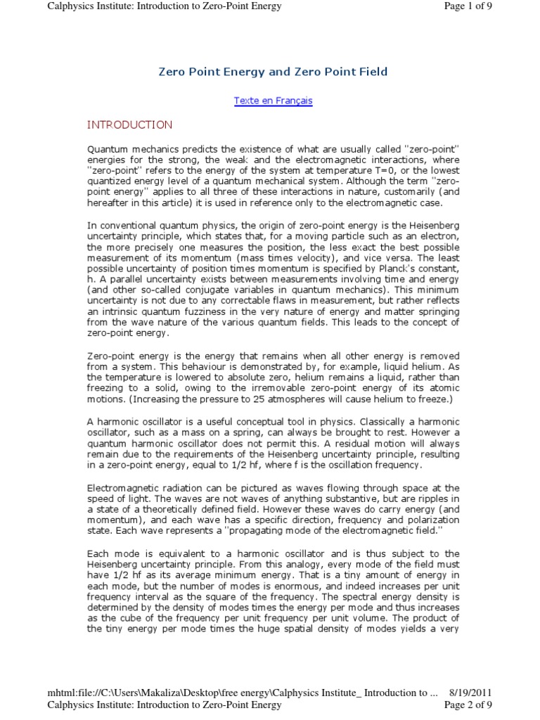 Physics - Zero Point Energy | PDF | Higgs Boson | Standard Model