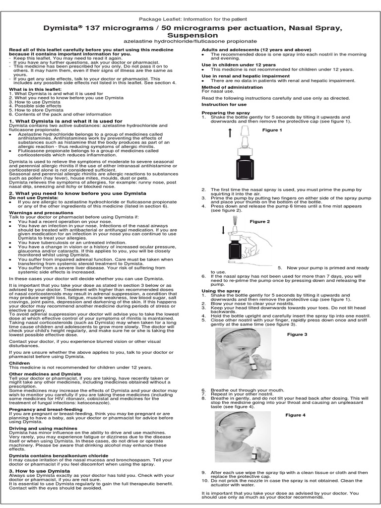 Dymista Package Leaflet | Download Free PDF | Clinical Medicine ...