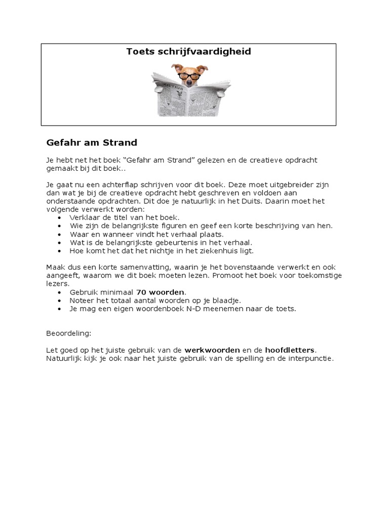 Toets Schrijfvaardigheid | PDF