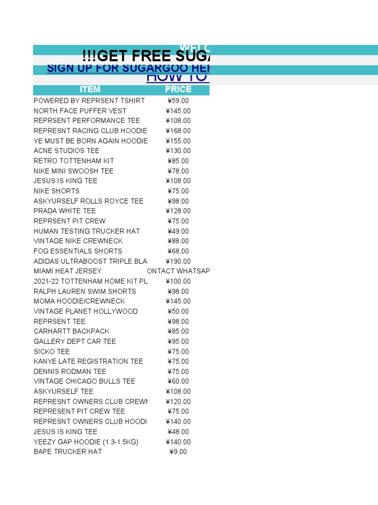 Sugargoo Coupon and Product Links | PDF | Fashion | Clothing