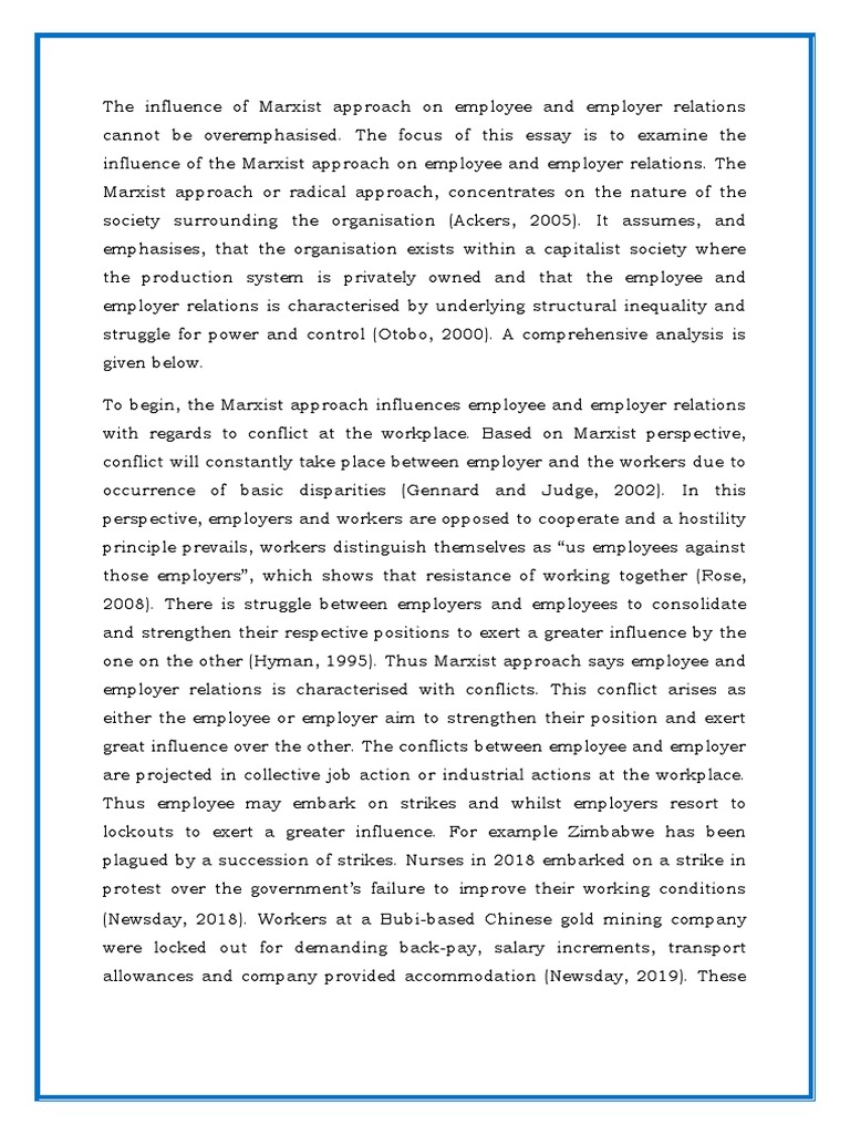 Marxist Approach | PDF | Employment | Marxism
