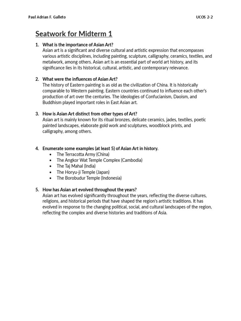 Seatwork For Midterm 1 | PDF