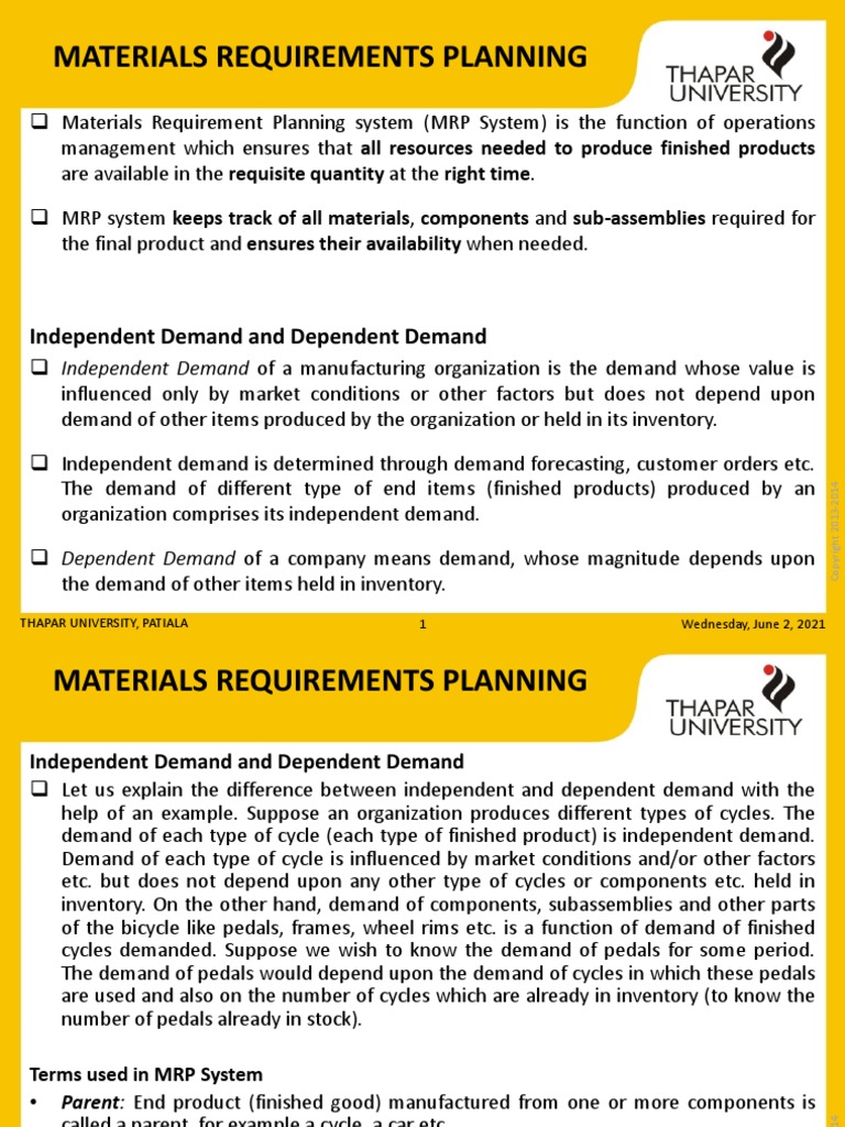 Session 27-30 - MRP Complete | PDF | Business | Logistics