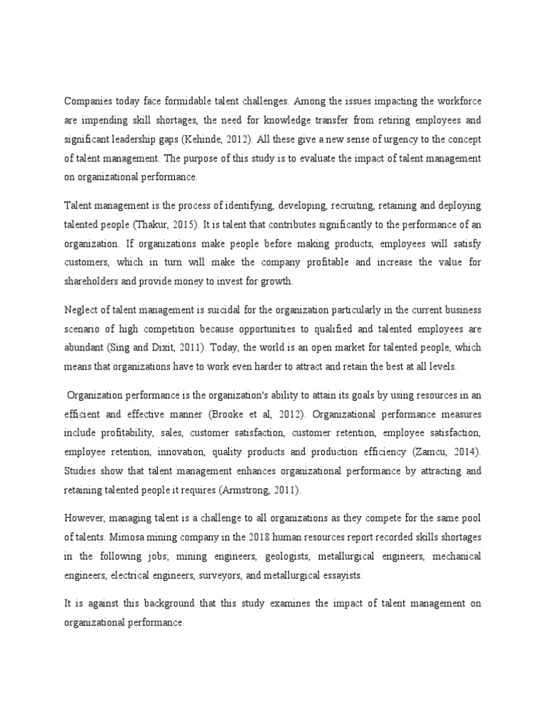 Talent Management Introduction Pdf