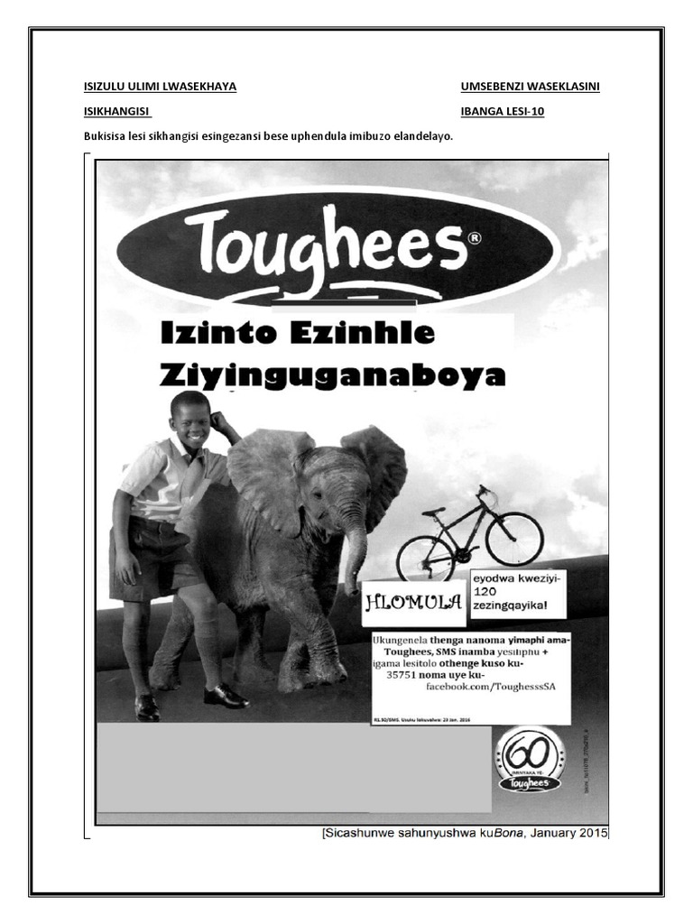 Umsebenzi Waseklasini 2023 (Ulimi) | PDF