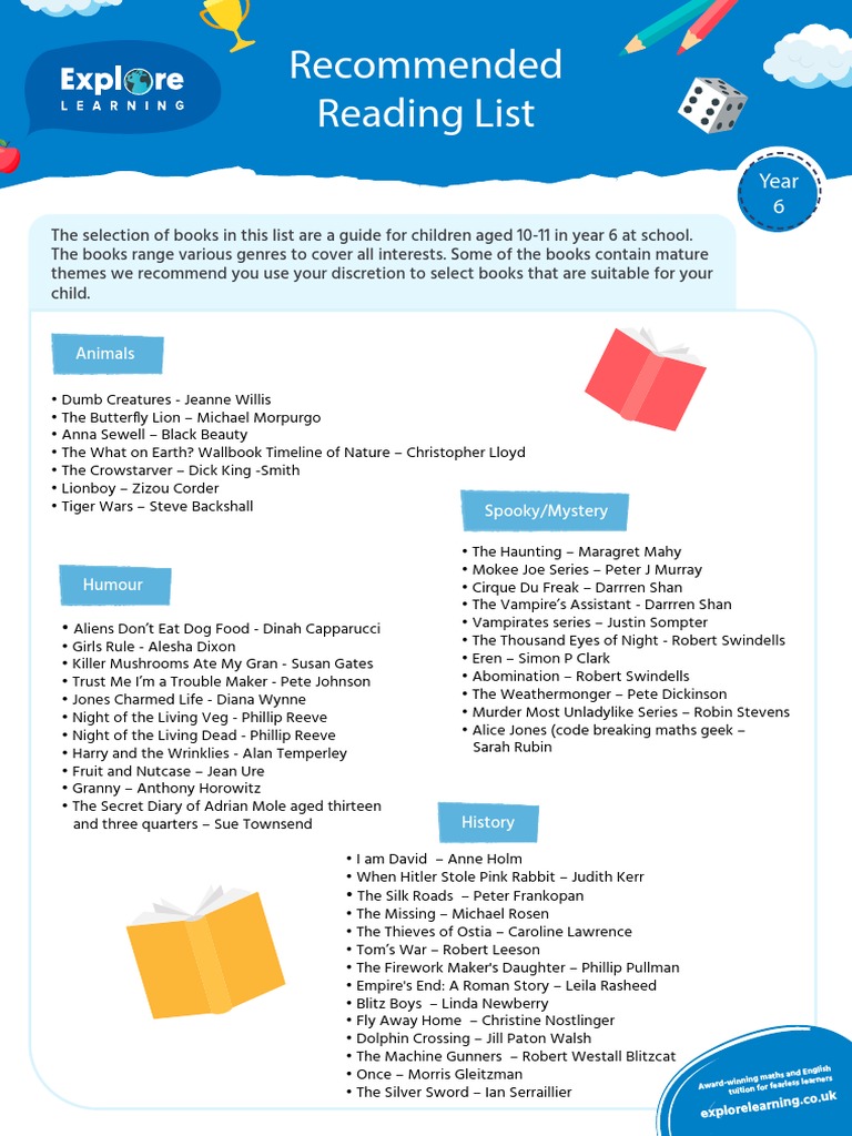 Reading List Y6 | Download Free PDF | British Literature | British ...