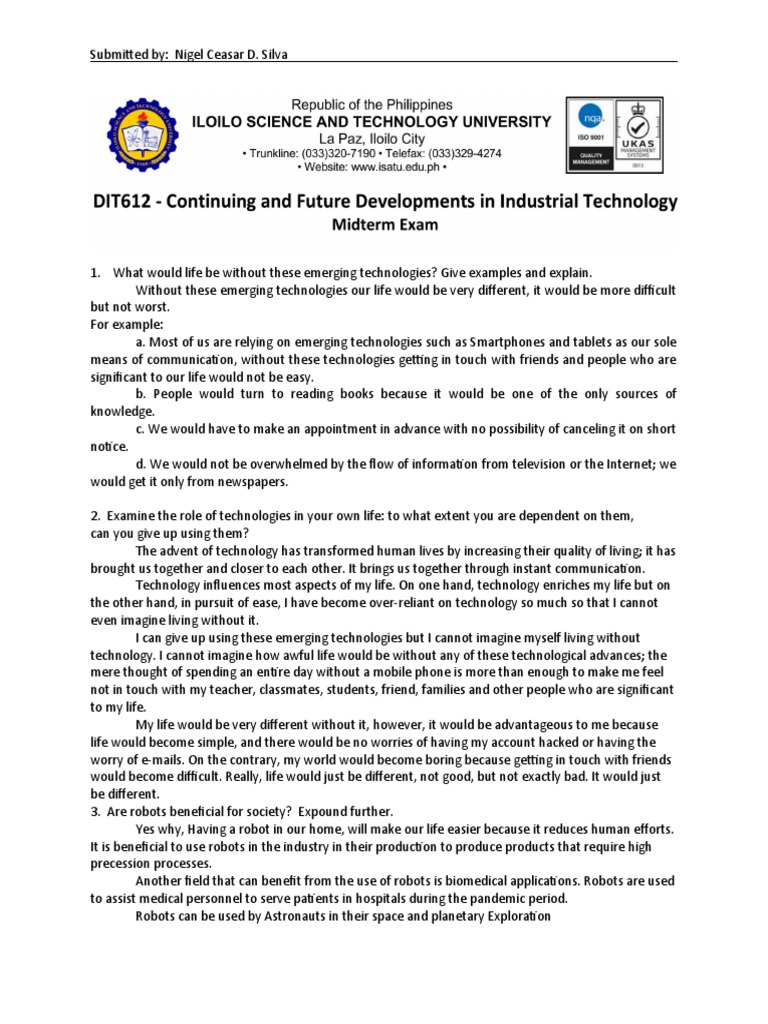 Midterm Exam | PDF | Robot | Robotics