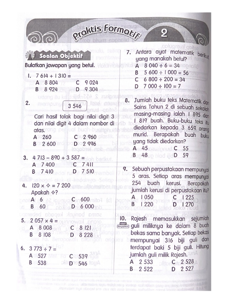 Antara Ayat Matematik Berikut | PDF