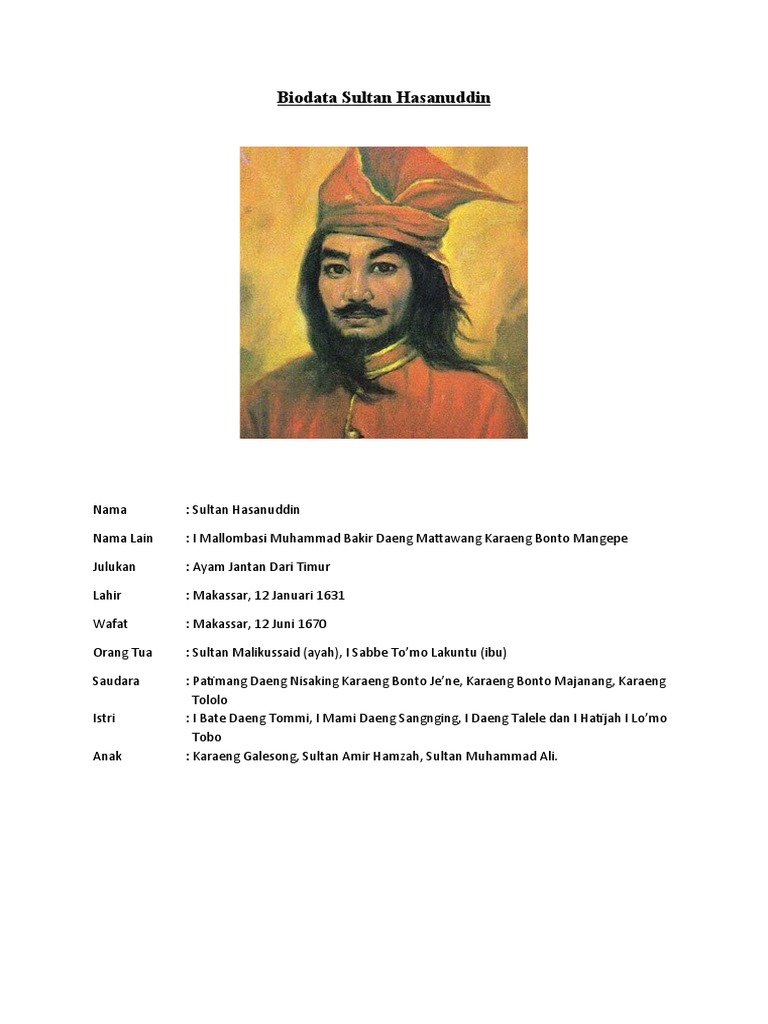 Biodata Sultan Hasanuddin | PDF | Klasik