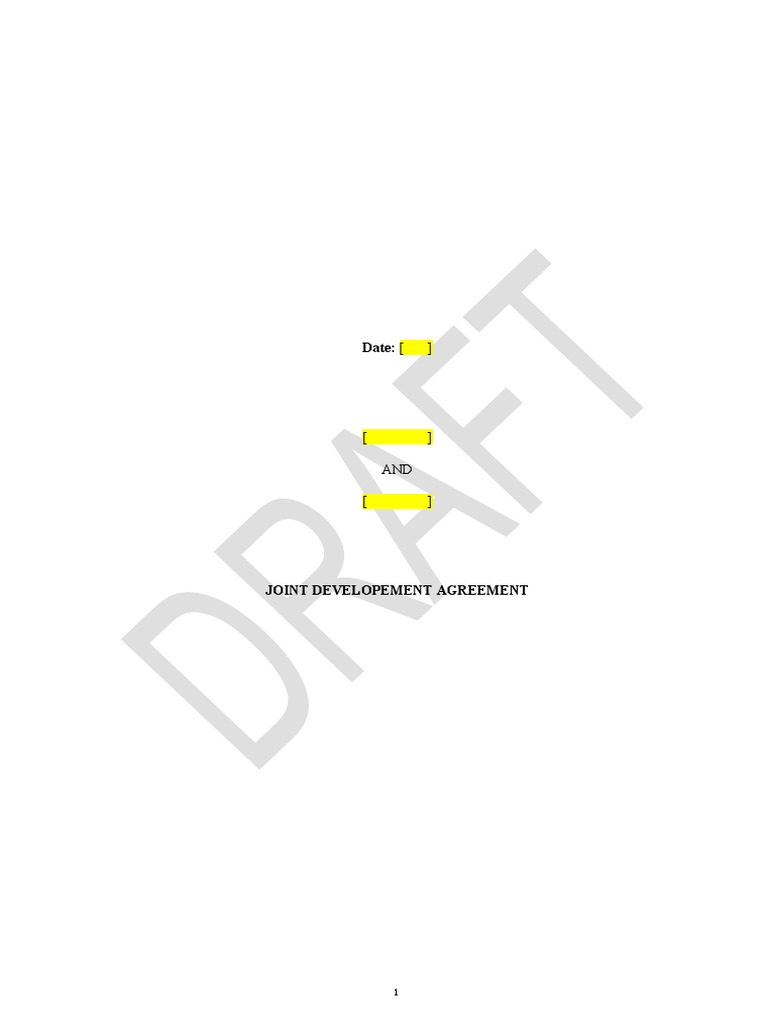 Joint Development Agreement - Draft | PDF | Indemnity | Breach Of Contract