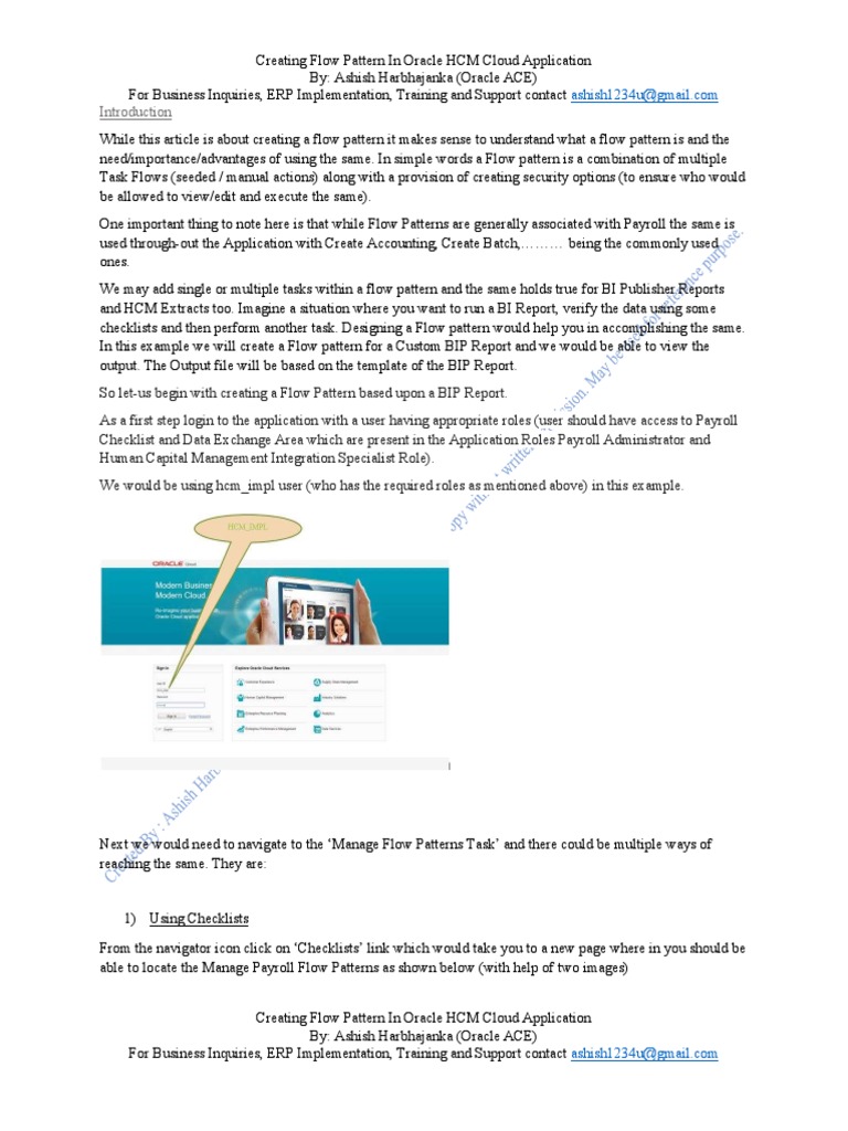 Creating Flow Pattern in Oracle HCM Cloud Application 1682785457 | PDF ...
