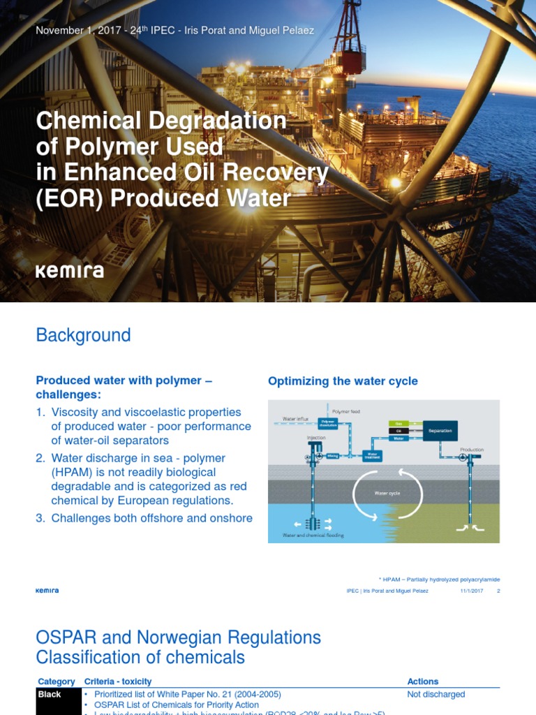 IPEC 2017 Chemical Degradation of Polymer Used in Enhanced Oil Recovery EOR Produced Water | PDF ...