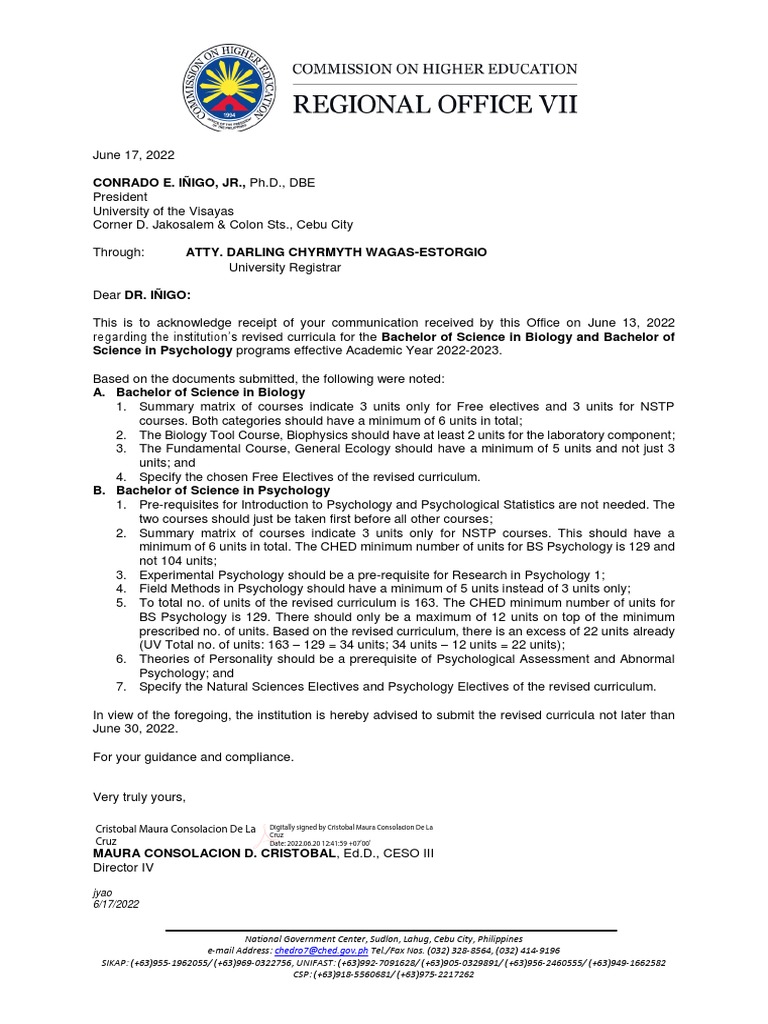 UV (BSPsyc BSBio 2022) Curricula | PDF | Curriculum | Science