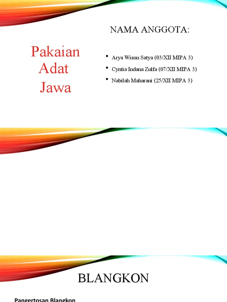 Bahasa Jawa PPT Baju Adat | PDF