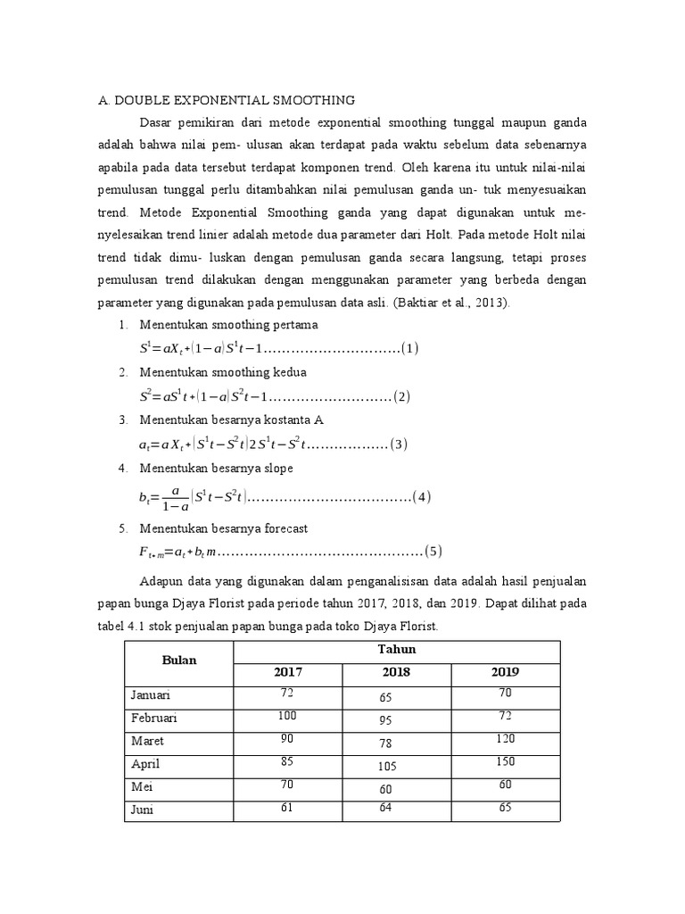 Double Exponential Smoothing | PDF