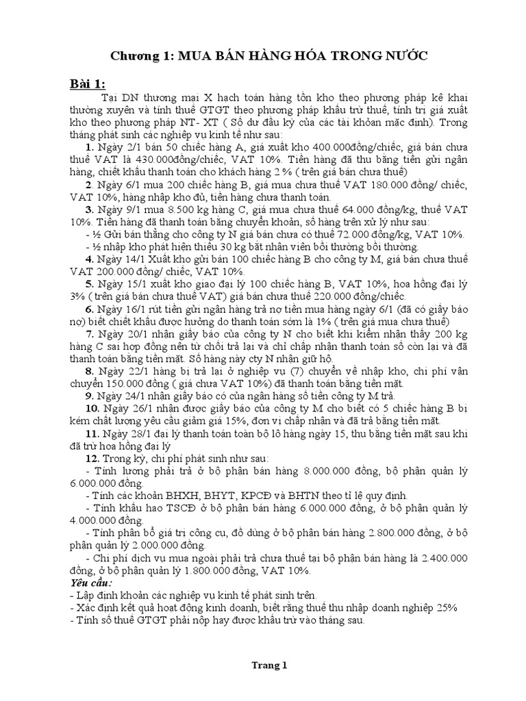 Bai Tap KTTC 2 - Lop Cao Dang | PDF