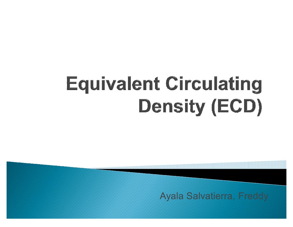 Equivalent Circulating Density (ECD) | PDF