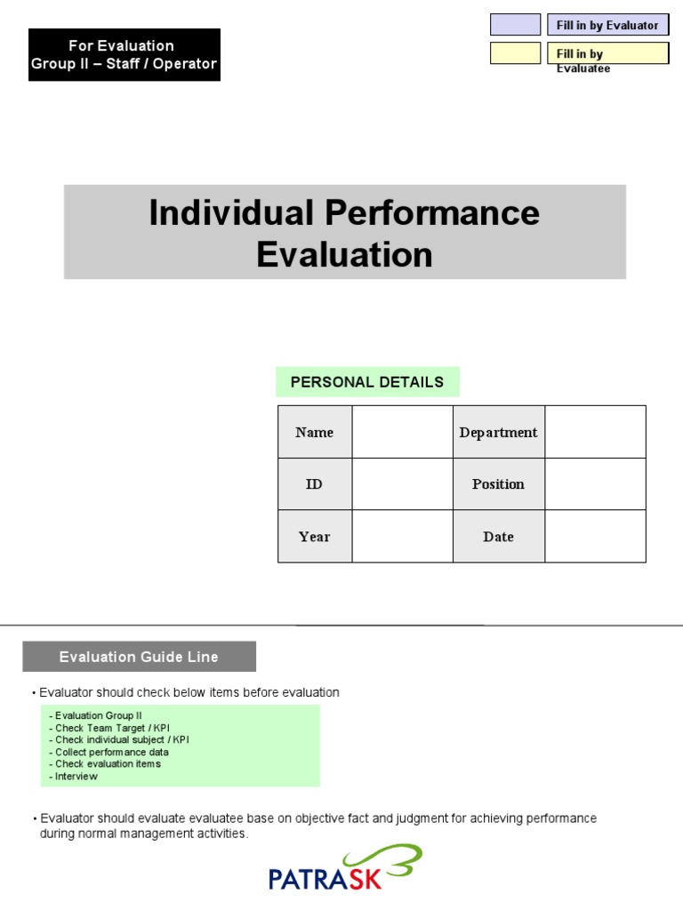 Evaluation Table - Group II - R2 Staff Operator | PDF | Evaluation ...
