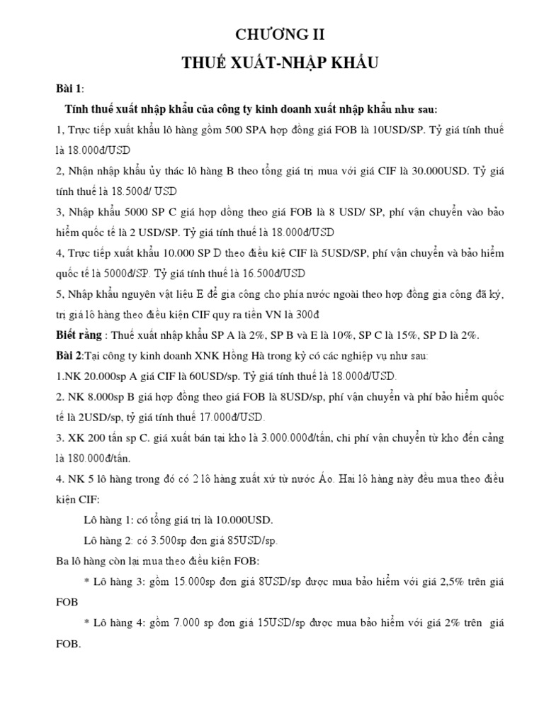 Bai Tap Thue 1 | PDF