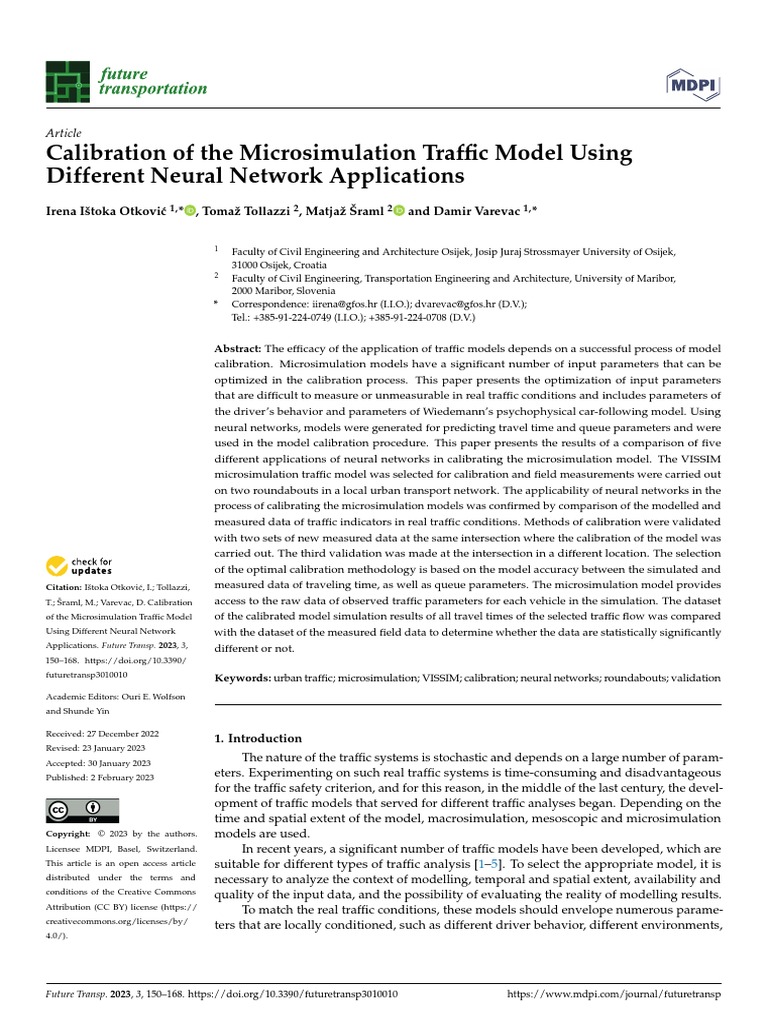 Calibration Of The Microsimulation Traffic Model Using Different Neural Network Applications