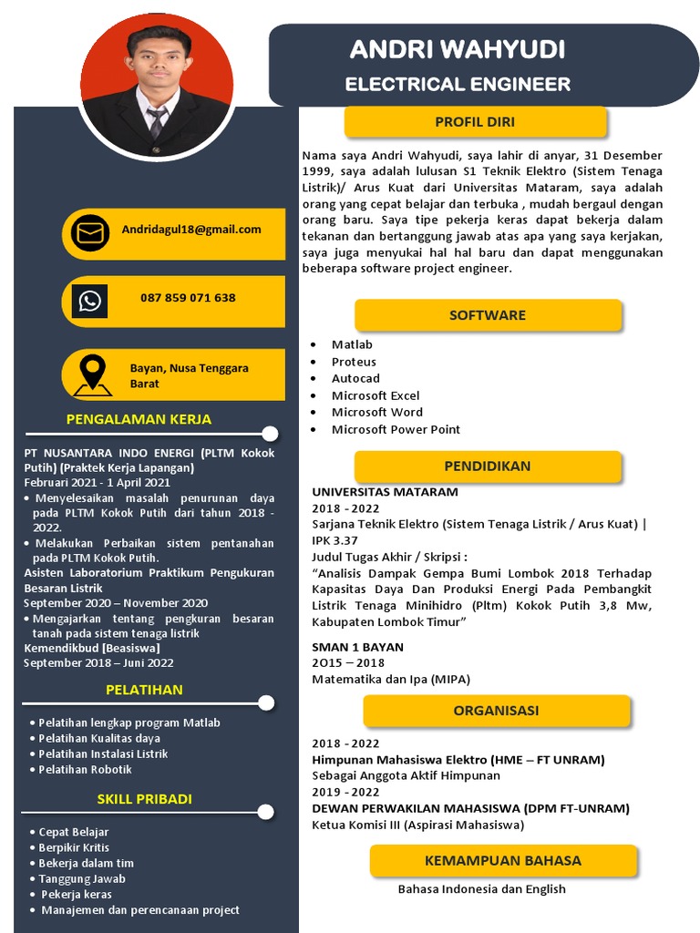 CV - Lamaran Kerja - Andri Wahyudi | PDF