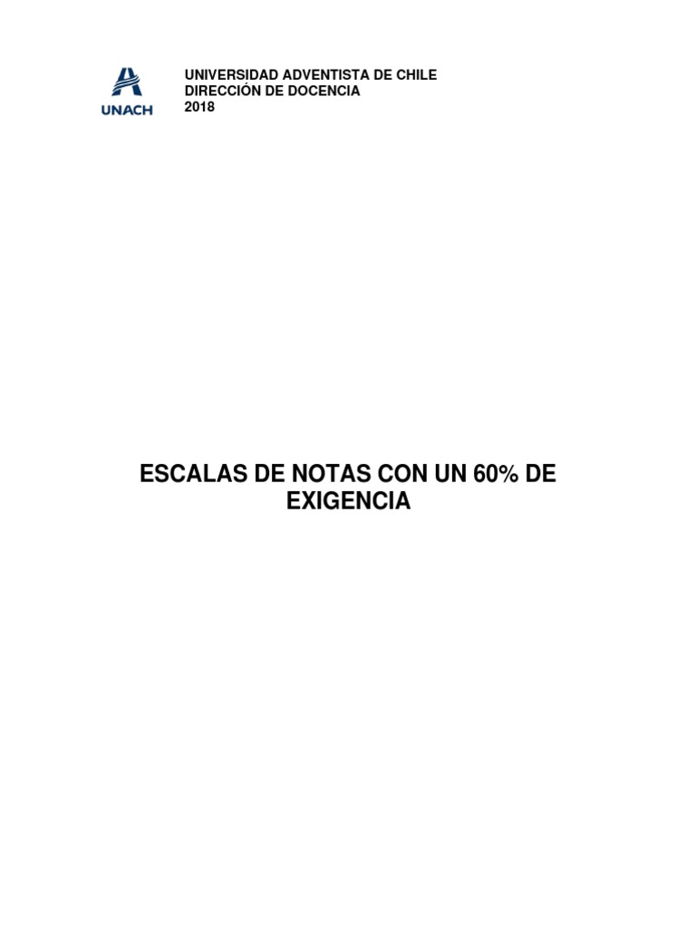 Escala de Notas con 60% de Exigencia | PDF