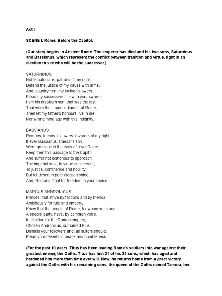 Titus Andronicus Script | PDF | Law | Classics