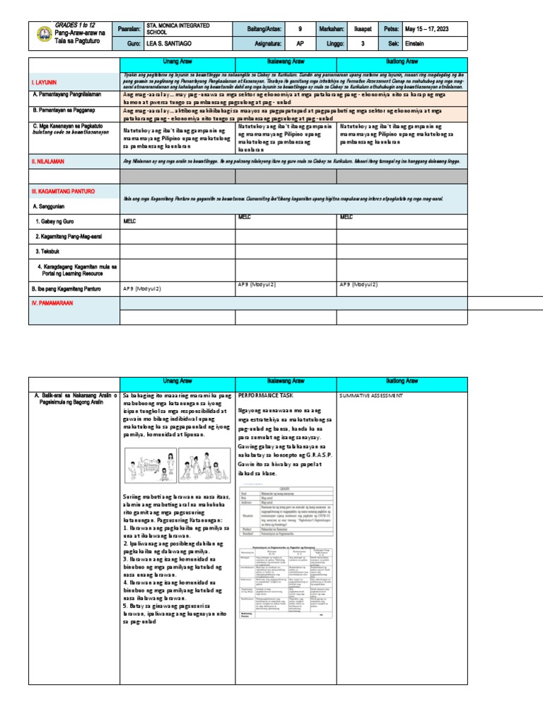 DLL-AP9 - Linggo-4-3 | PDF