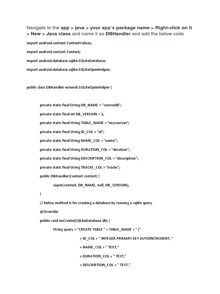 Sqlite Lab Exercise | PDF | Android (Operating System) | Systems Engineering