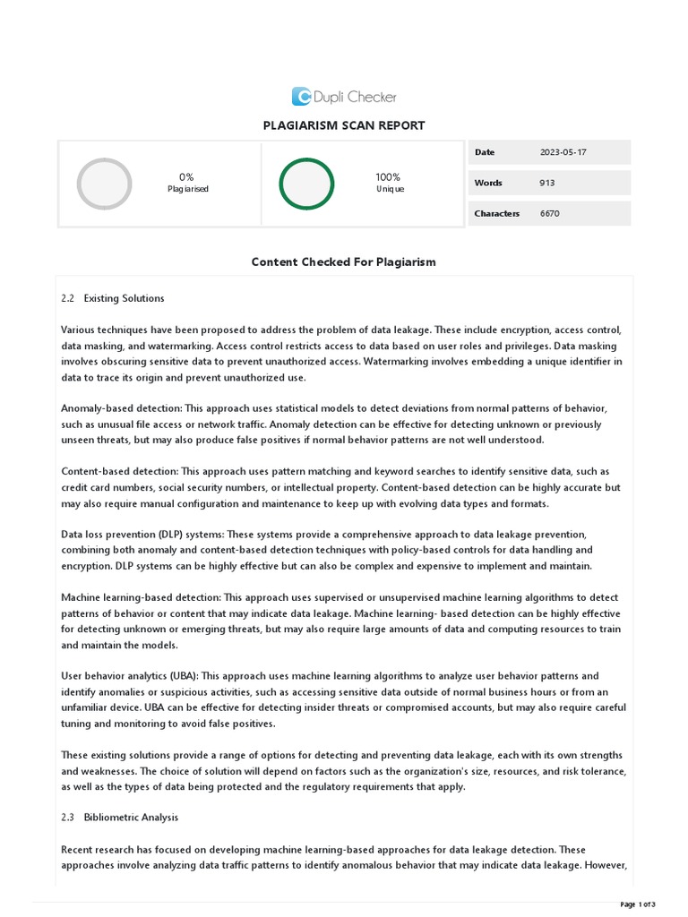 Plagiarism-Report 3 | PDF | Machine Learning | Analytics