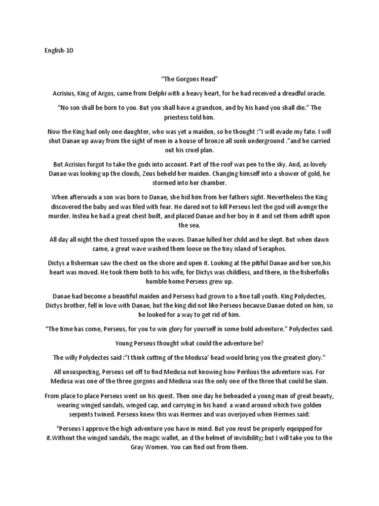 The Gorgons Head | PDF | Medusa | Greek Mythology