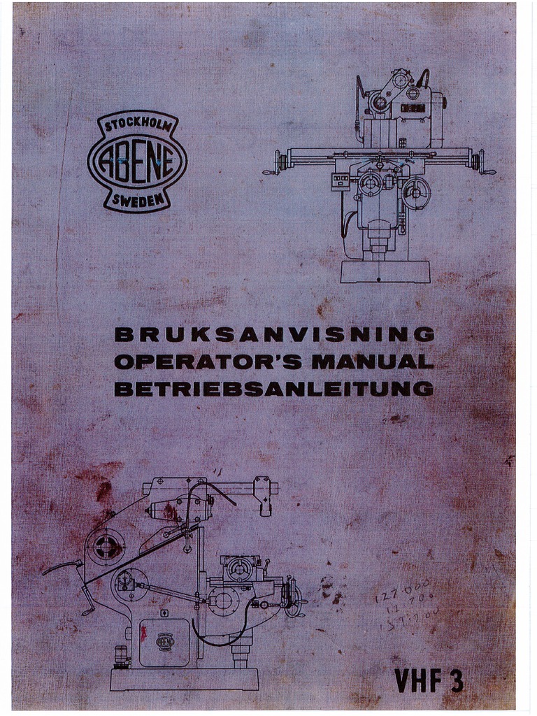 Abene VHF3 Bruksanvisning | PDF