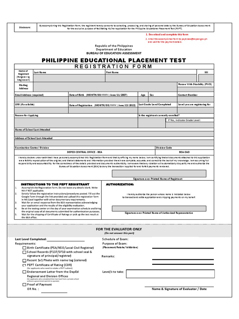 PEPT Registration Guide | PDF | Birth Certificate | Government