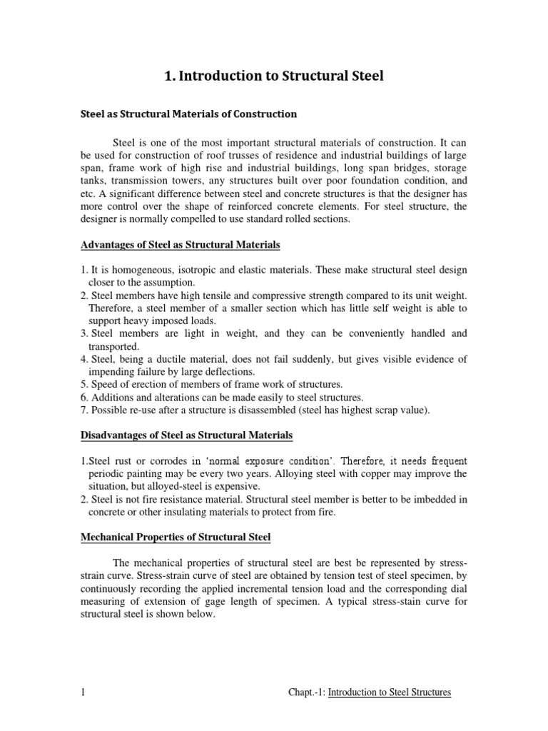 Introd-Steel Struc. | PDF | Yield (Engineering) | Strength Of Materials