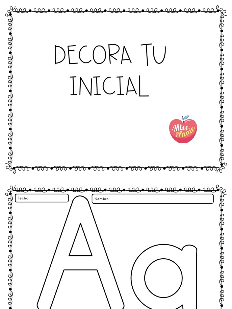 La Inicial de Mi Nombre (Ejercicio Grafico) | PDF
