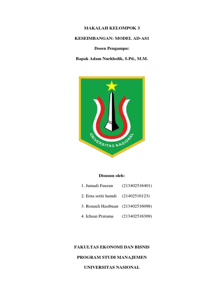 MAKALAH-KELOMPOK 3-MODEL AD-AS1 (2) - Compressed | PDF