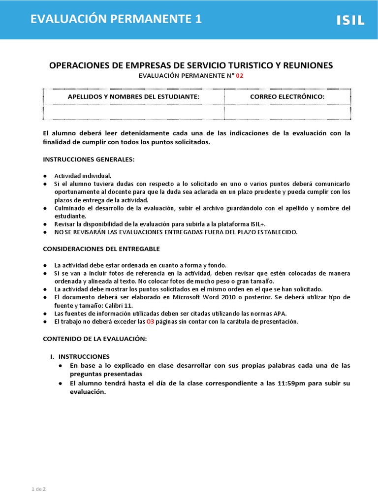 Operaciones de Empresas de Servicio Turistico y Reuniones Ep2 | PDF | Informática