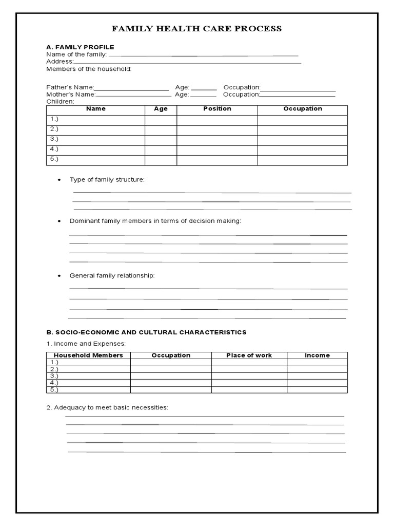Family Health Care Assessment Guide | PDF | Family | Waste