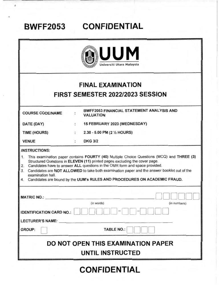 Past Year Question | PDF