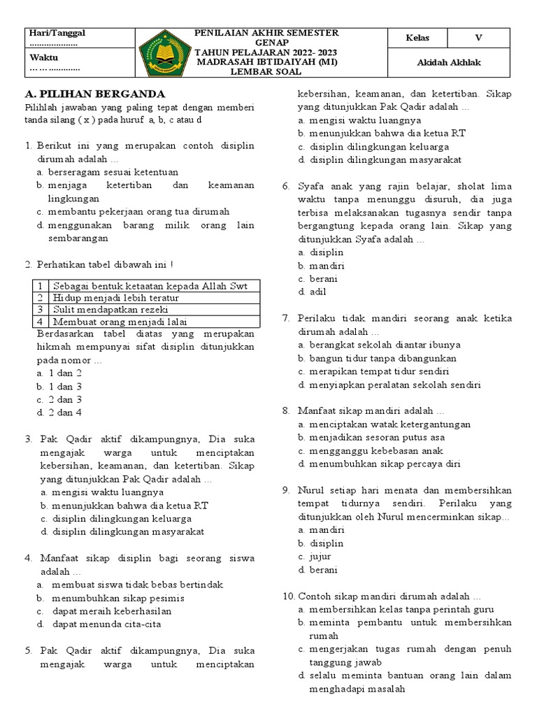 Soal Kls 5 | PDF