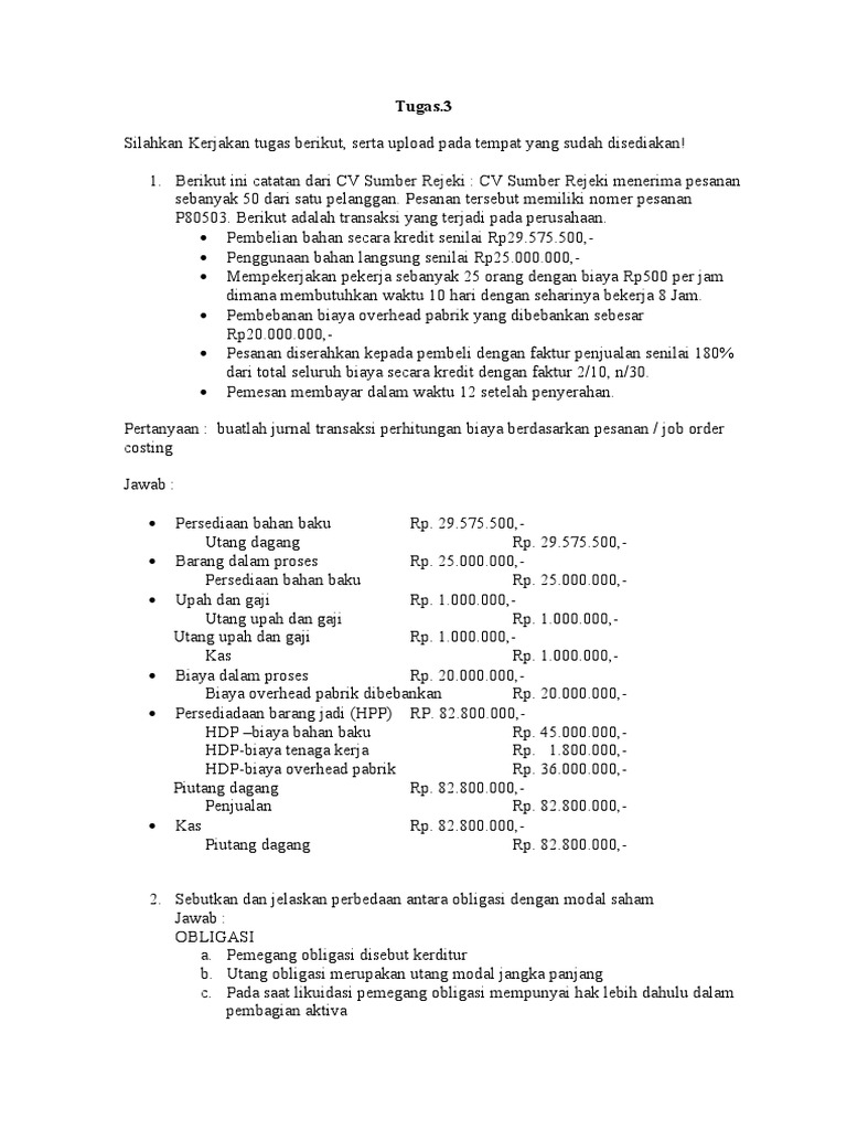 Tugas 3 Pengantar Akuntansi | PDF