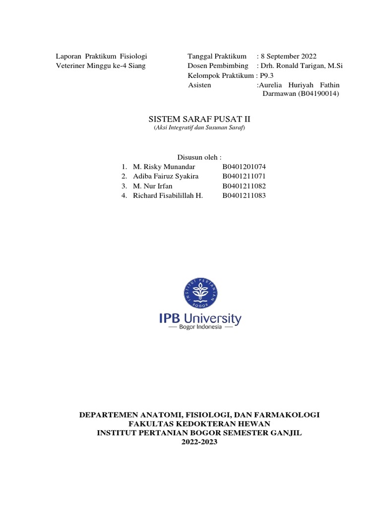 Laporan Sementara Fisvet SSP II | PDF