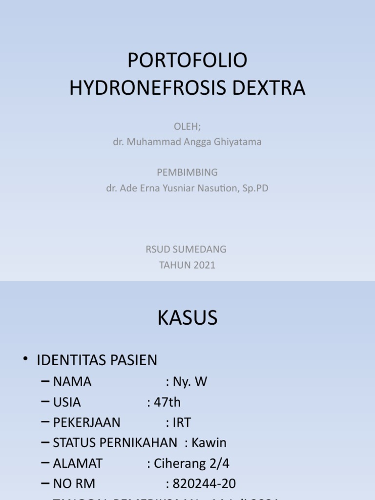Portofolio Hydronefrosis Dextra | PDF